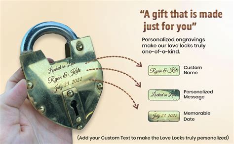 Rii Personalized Love Lock Black Padlock With Key Customized