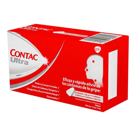 Contac Ultra 500mg5mg2mg Con 12 Tabletas Paracetamolfenilefrinacl
