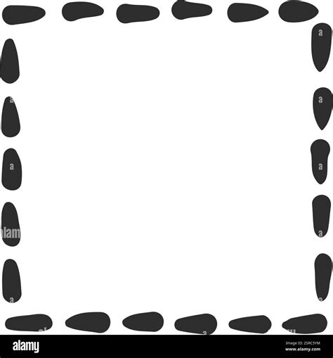 Simple Square Frame Made Of Small Black Irregular Shapes Forming A