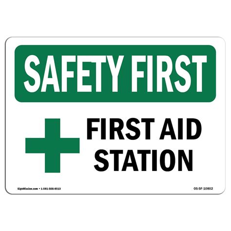 Osha Safety First Sign First Aid Station Made In The Usa Walmart