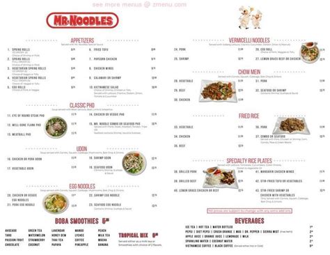 Online Menu Of Mr Noodles Restaurant Salinas California 93901 Zmenu