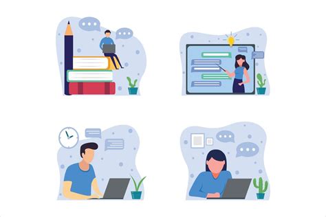 E Learning Flat Bundle Design 12062189 Vector Art At Vecteezy