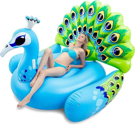 Guo Inflatable Peacock Pool Float Giant Peacock Fun Beach