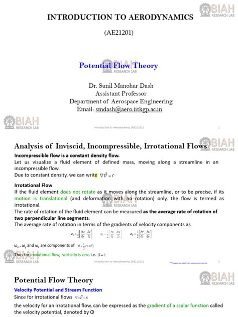 Lec 13 14 15 And 16potential Flow Theory Pdf Fluid Dynamics