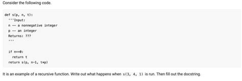 solved consider the following code def s p n t ⋯ input