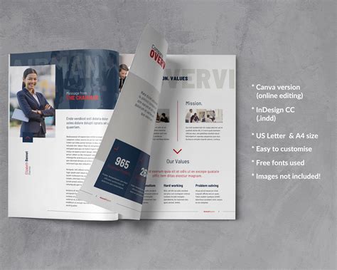 Annual Report Template Canva Report Business Brochure Whitepaper