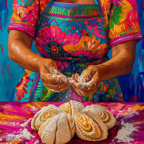 Sweet Bread Making Art Cooking Baking Pan Dulce My Grandmothers Traditions Abuela Mexico Art