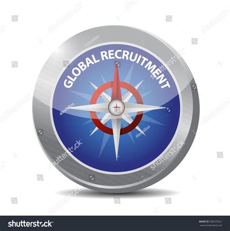 Global Recruitment Compass Sign Concept Illustration Stock Vector