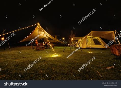 Camping Tent At Night