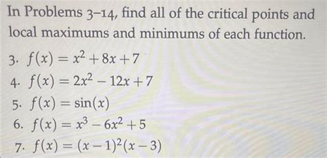 Solved In Problems 3−14, find all of the critical points and | Chegg.com