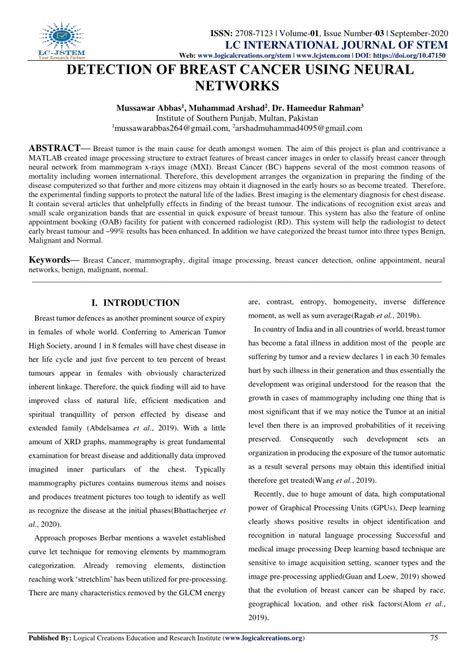 Pdf Detection Of Breast Cancer Using Neural Networks