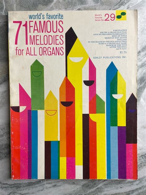 71 Worlds Favorite Famous Melodies For All Organs Vtg Music Book Ebay