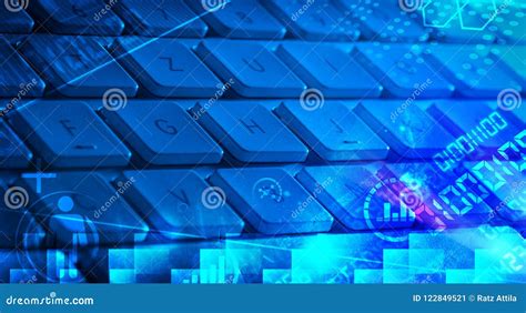 Keyboard With Glowing Programming Codes Stock Image Image Of Network