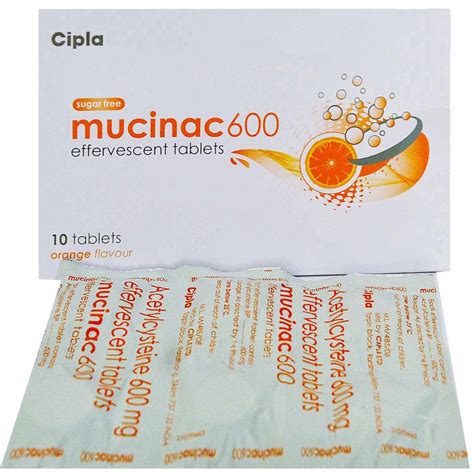 Mucinac 600 Sugar Free Orange Effervescent Tablet 10s Price Uses