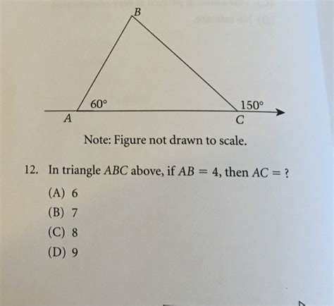 Solved In Triangle ABC Above If AB Then AC A Chegg