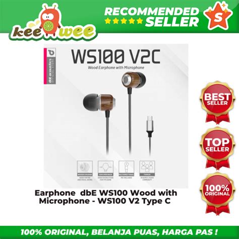 Jual Earphone Dbe Ws100 Wood With Microphone Ws100 V2 Type C Shopee