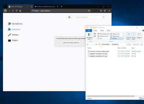 containers extension forgets my customer containers configuration
