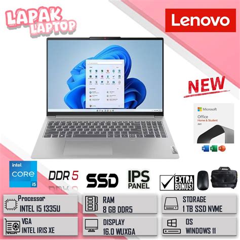 Jual LAPTOP LENOVO IDEAPAD SLIM 5I 16 INTEL I5 1335U RAM 8GB DDR5 1TB SSD 16 0 WUXGA IPS WINDOWS