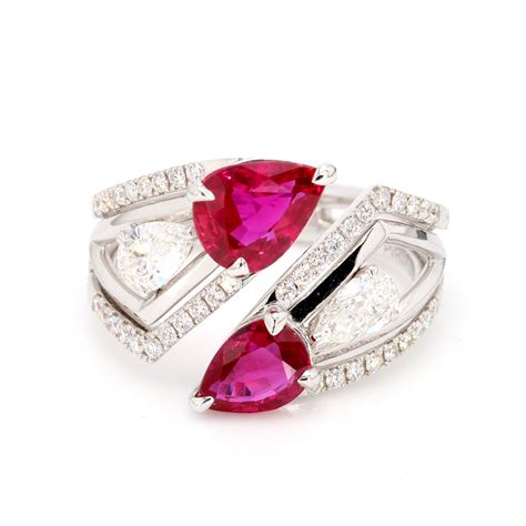 Color Staples Ruby Bypass Ring Spicer Greene Jewelers