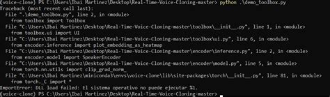 Errors Trying To Execute Demo Toolbox Py Issue CorentinJ Real Time Voice Cloning GitHub