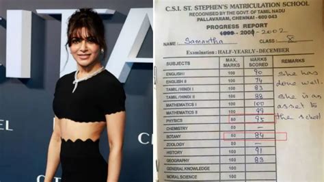 Samanthas Class 10 Marksheet Goes Viral Fans Shocked With Her Marks Samanthas Class 10 Marksheet Goes Viral Fans Shocked With Her Marks