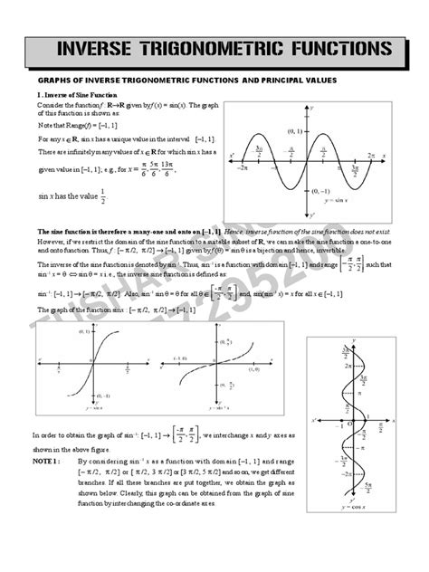 02 inverse trigonometric pmd pdf function mathematics