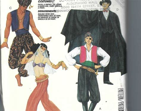 Uncut Vintage Mccalls Sewing Pattern 2622 Costumes For Adults Genie
