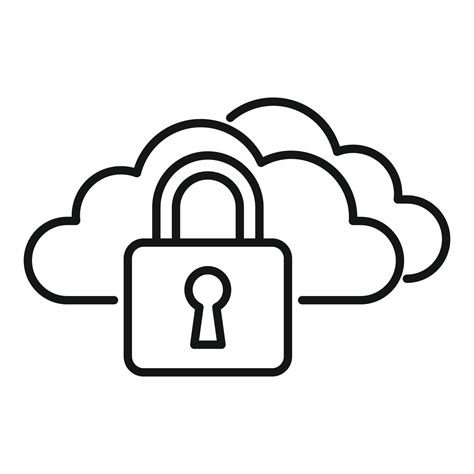 Locked Data Cloud Icon Outline Vector Computer Lock 14987872 Vector Art At Vecteezy