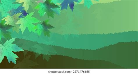 Fresh Green Maple Leaf Background Stock Vector Royalty Free