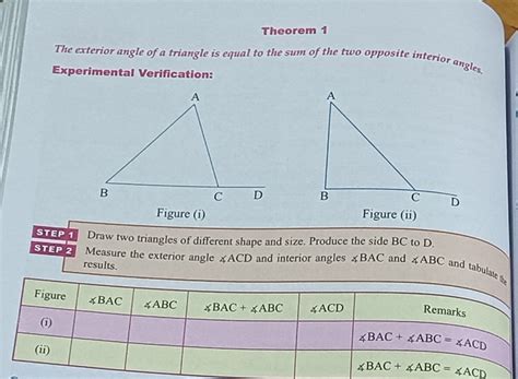 Solved Theorem 1 The Exterior Angle Of A Triangle Is Equal To The Sum