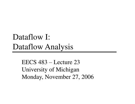 PPT Dataflow I Dataflow Analysis PowerPoint Presentation Free Download ID 5138376