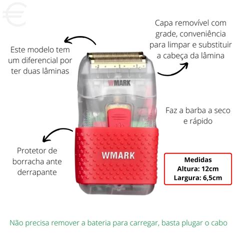 Máquina De Cortar Cabelo Wmark E Shaver Wmark Kit Madeiramadeira