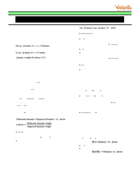 Mole And Equivalent Concept Exercise 2pmd 1 Pdf Mole Unit