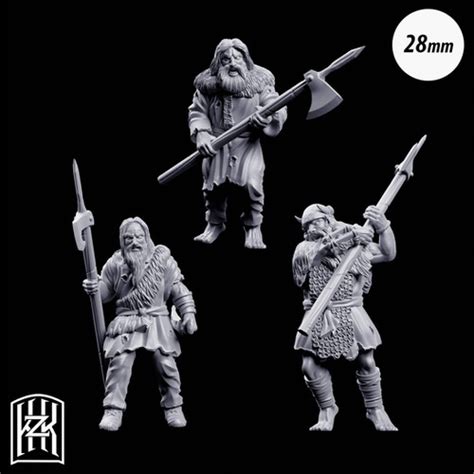 Hillmen Poleaxe Warriors Bunker Miniatures