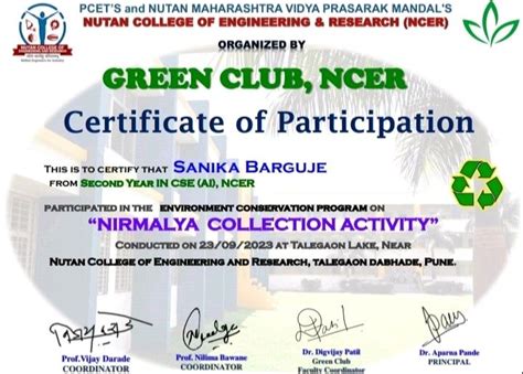 Sanika Barguje On Linkedin Hello Connections I Would Like To Share My Certificate Of Green