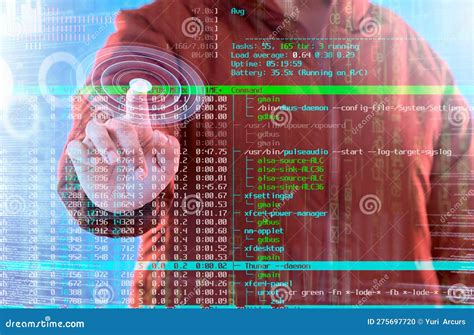 Fingerprint Hologram Woman Or Hacker For Cybersecurity Database Install Malware Or