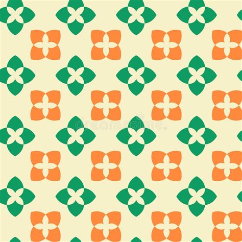 Irish Clover Symbol Checkered Seamless Pattern Traditional Tricolour