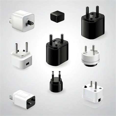 Premium Vector Adaptor Vector Set White Background Isolated A High