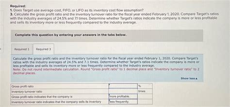 Required 1 Does Target Use Average Cost Fifo Or