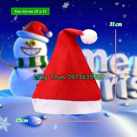 Mũ Noel Vải Nỉ Mỏng