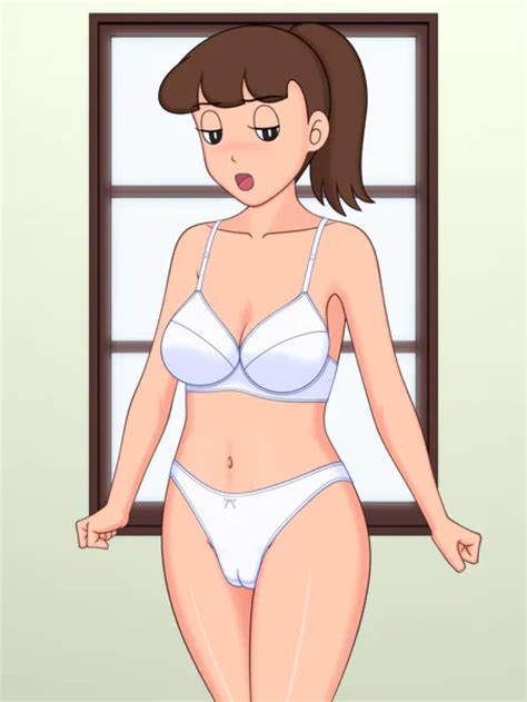 Minamoto Shizuka Doraemon Artist Request Girl Black Eyes Blush Bow Bow Panties Bra
