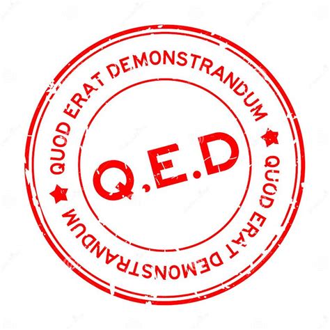 Grunge Red Qed Abbreviation Of Quod Erat Demonstrandum Word Round