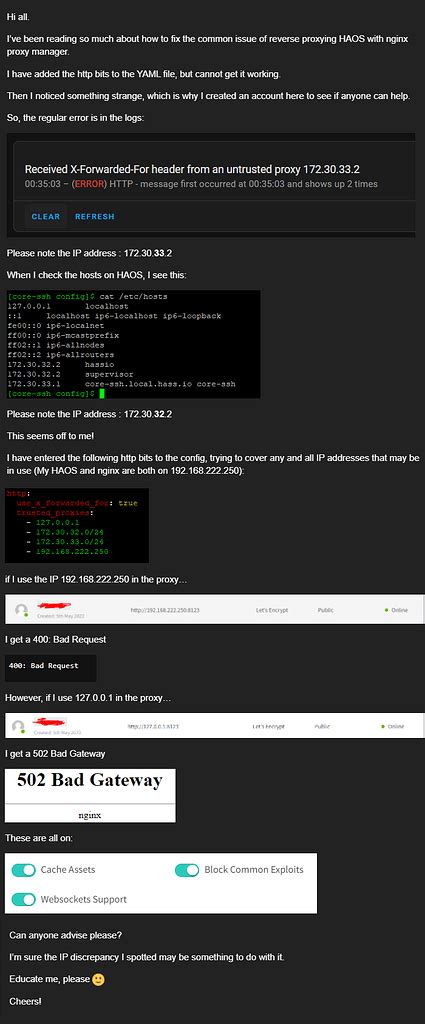 issues with haos with nginx potential ip mismatch home assistant