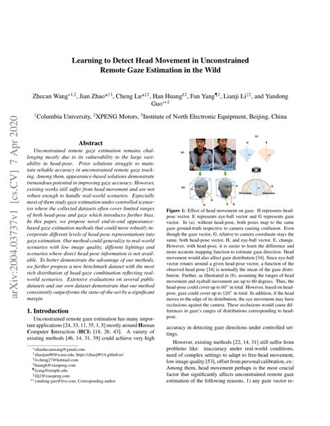 Pdf Learning To Detect Head Movement In Unconstrained Remote Gaze Estimation In The Wild