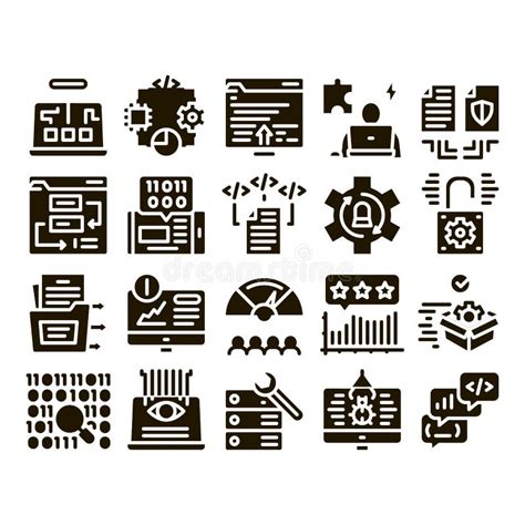 Software Testing And Analysis Icons Set Vector Stock Vector