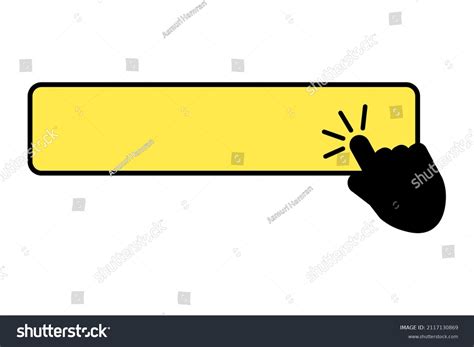 Click Blank Button Hand Pointer Clicking Stock Vector Royalty Free