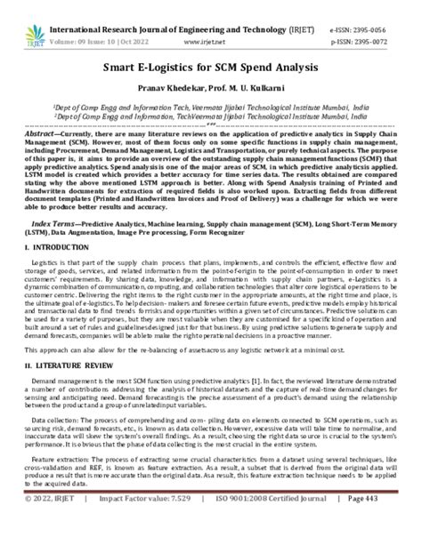 Pdf Smart E Logistics For Scm Spend Analysis