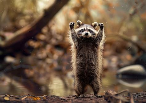 Lifesized Hyperrealistic Raccoon Statue Premium Ai Generated Image