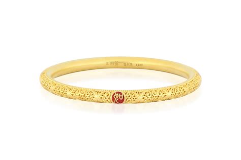 999 Pure Gold Bangle With Filigree Inlay Art For Sale At 1stdibs