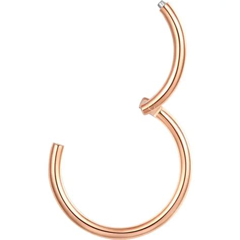 Rose Gold Pvd Surgical Steel Hinged Segment Hoop Ring